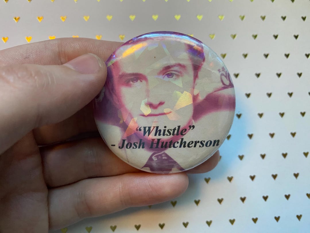 Josh Hutcherson Whistle Edit Meme 2.25" Pinback Button Holographic ...