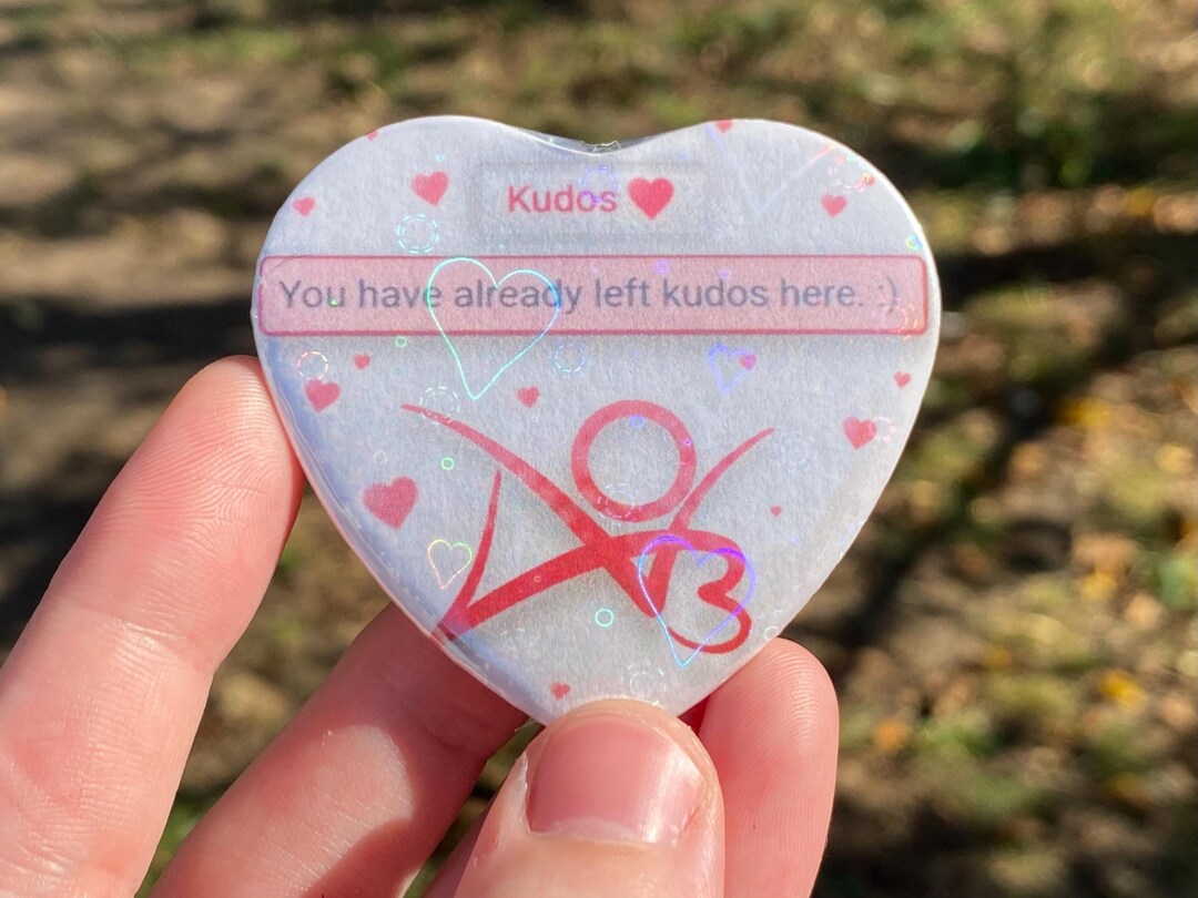 Fan Fiction Kudos 2" Heart Shaped Pin Back Button - Etsy