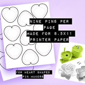 Instant Download Template for Making 2 Inch Heart Buttons - Transprent ...