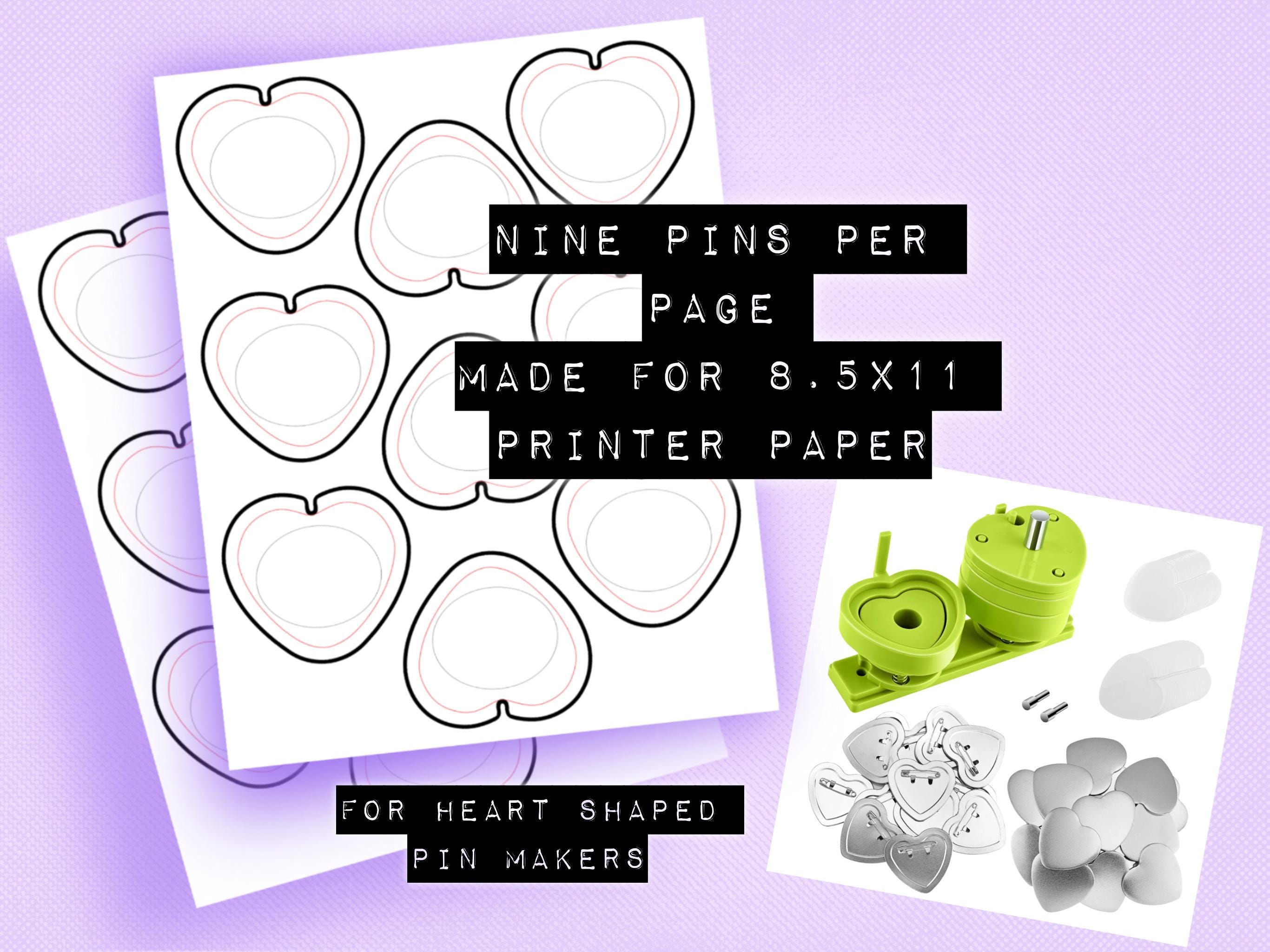 Instant Download Template for Making 2 Inch Heart Buttons - Transprent ...