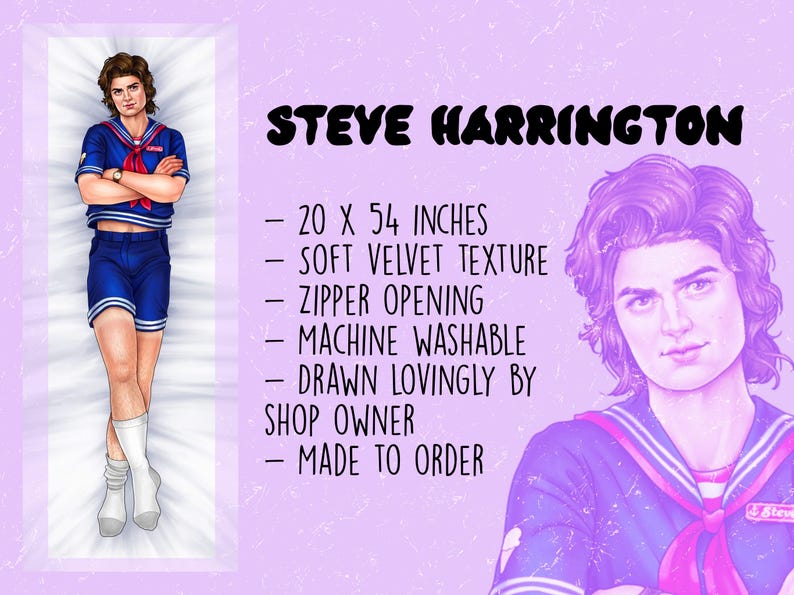 Steve Harrington Dakimakura - Strange Things 3 - Made to Order Body ...