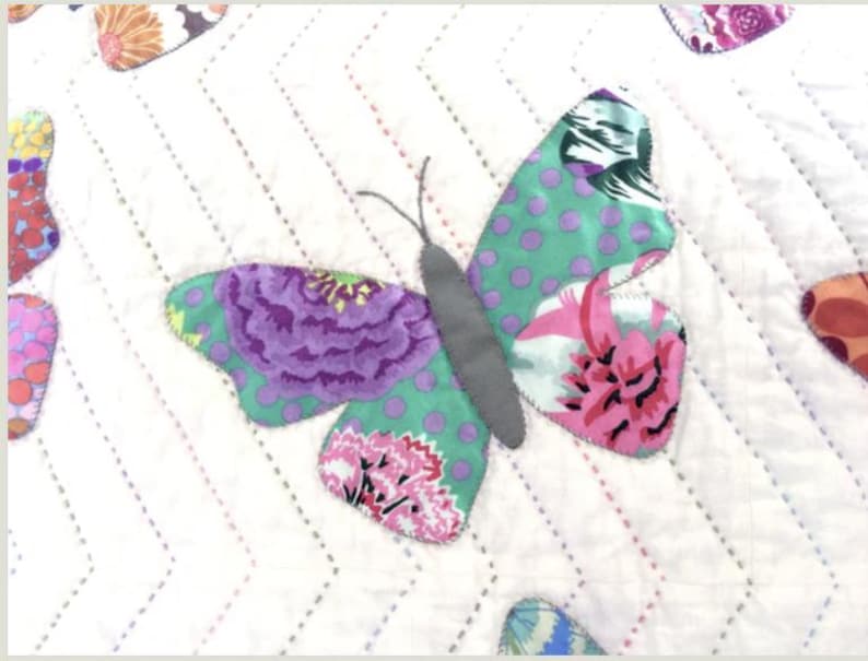 Butterflies Applique Quilt Pattern: Easy Beginner Project (PDF Download ...