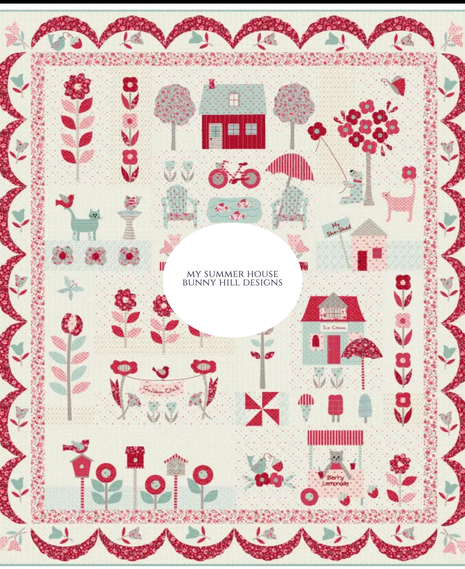 My Summer House Quilt Pattern: Appliqué Summer Quilting Project - Etsy