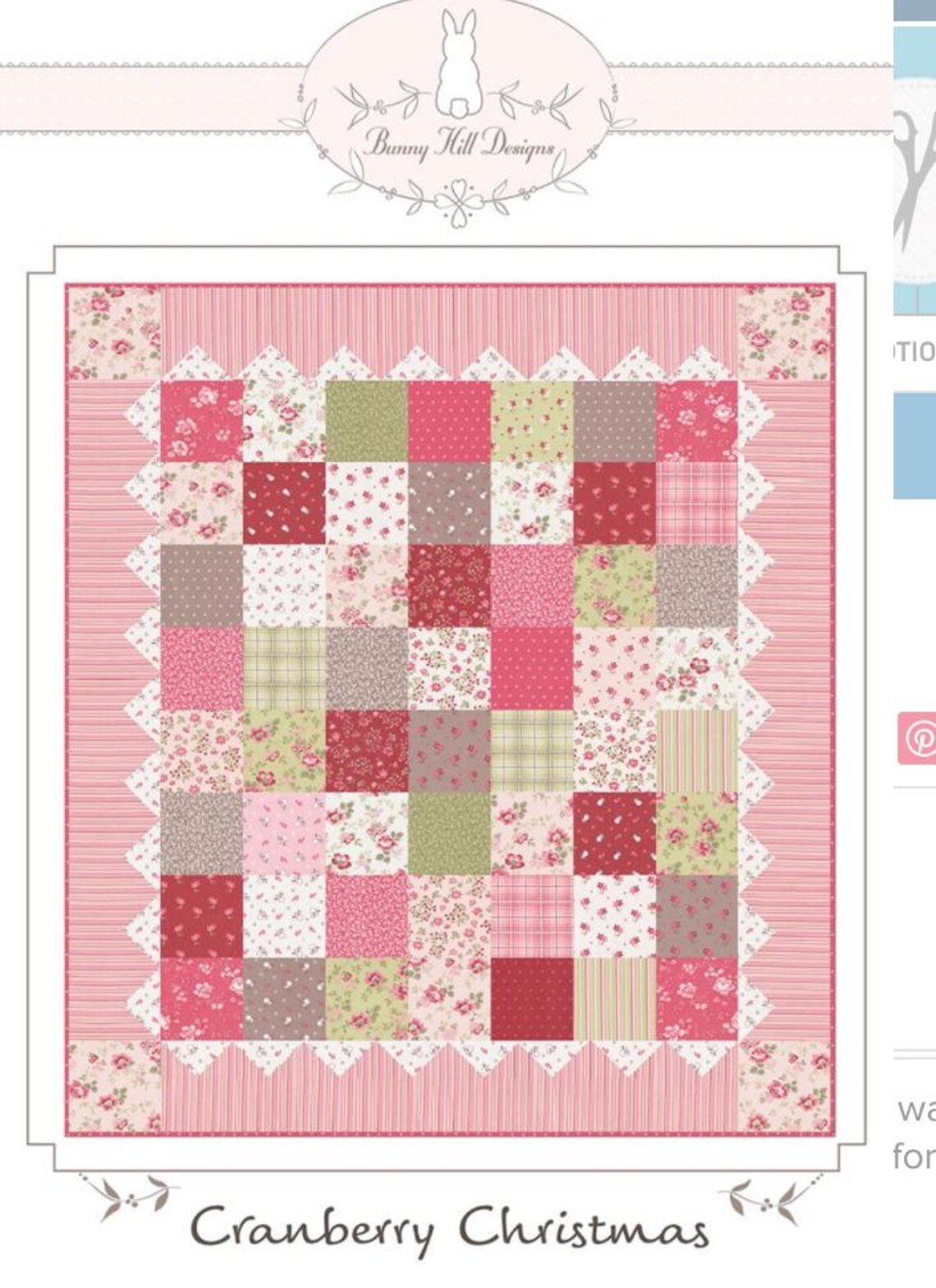 Cranberry Christmas Quilt Pattern: Beginner Holiday Sewing - Bunny Hill ...