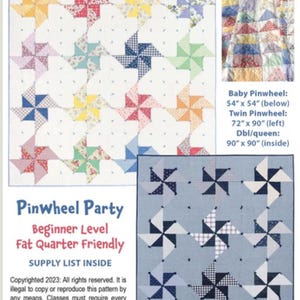 Pinwheel Party Quilt Pattern: Scrap & Fat Quarter Friendly (PDF ...
