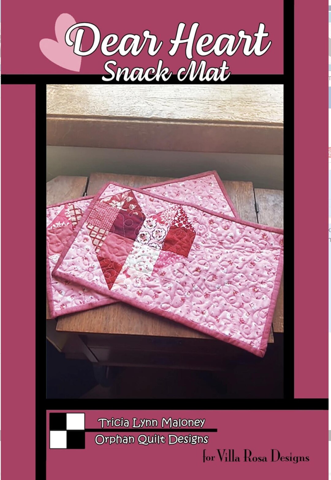 Placemat Patterns, Snack Mat Pattern, Dear Heart Pattern, Villa Rosa ...
