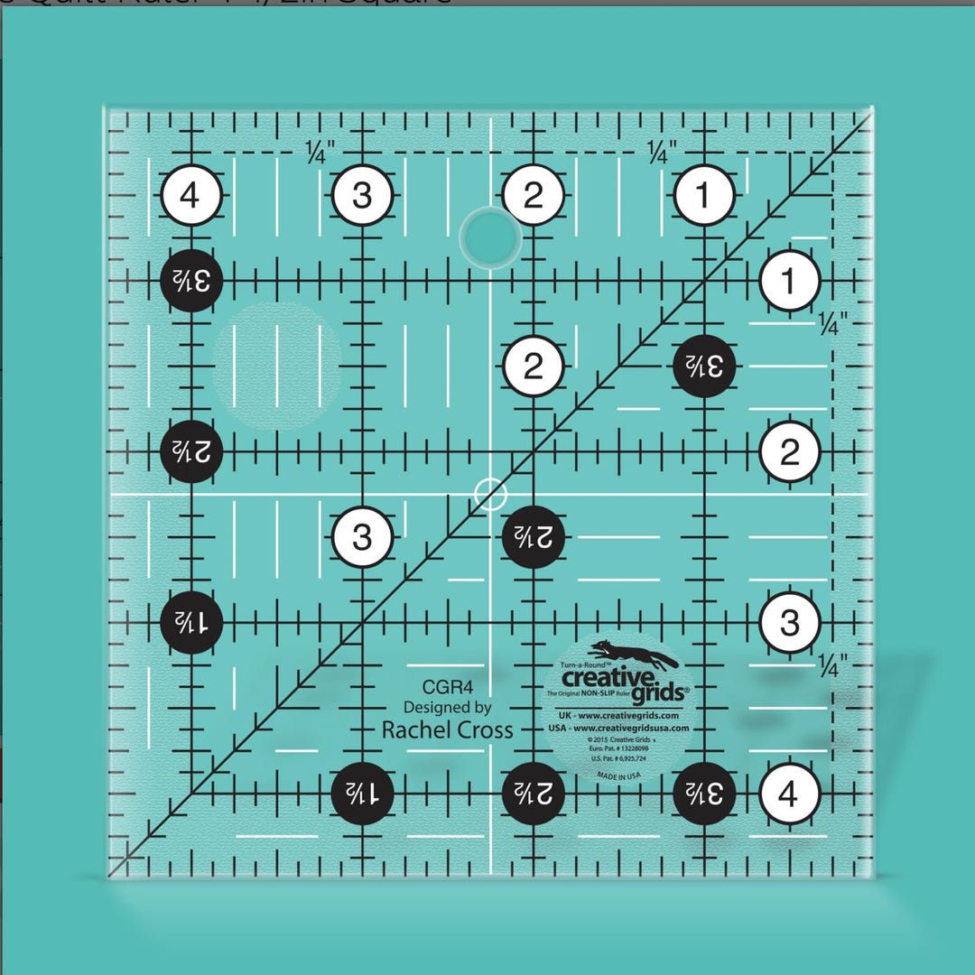 Creative Grids Quilt Ruler, 4 1/2 Ruler, Fussy Cut, Square up Ruler ...