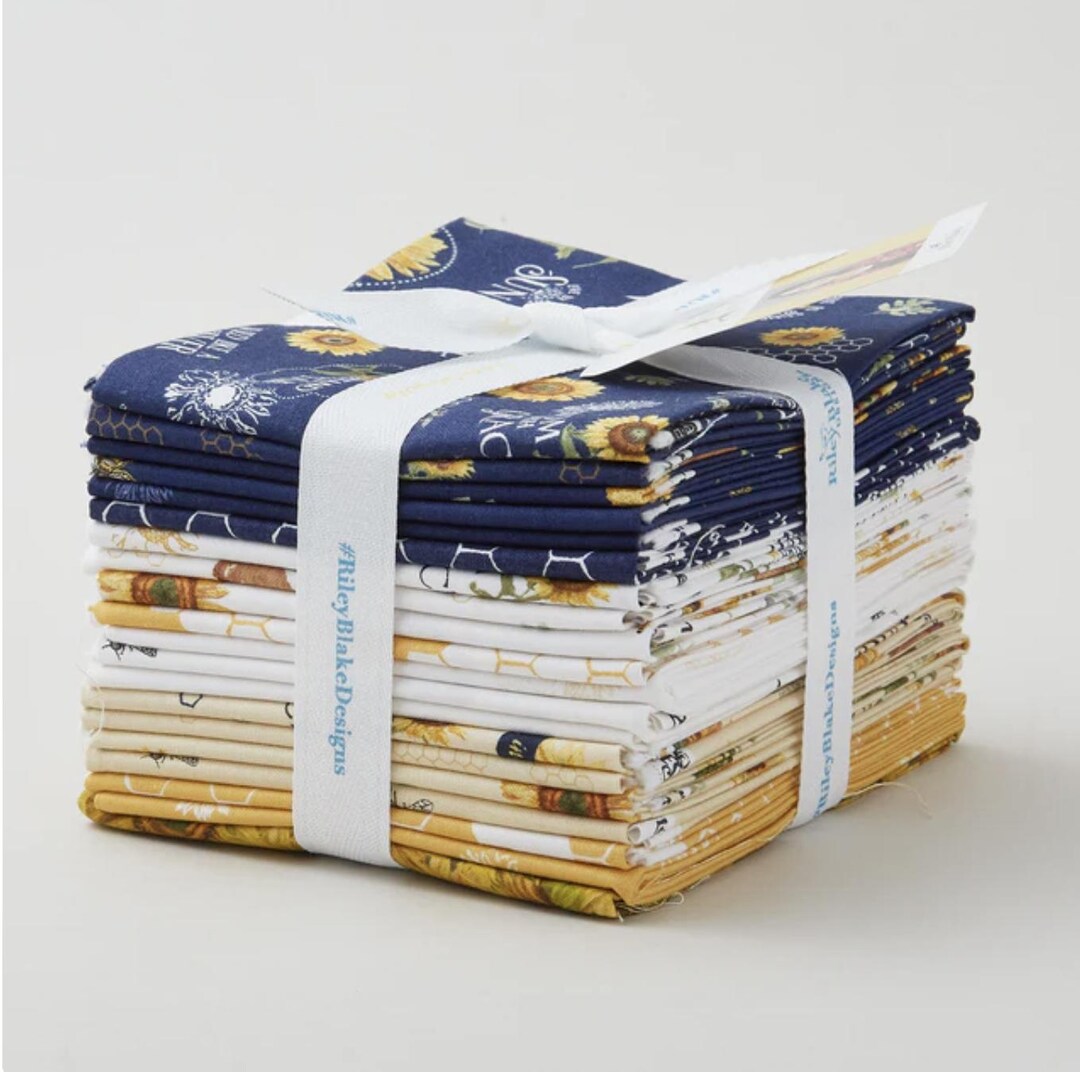 Riley Blake, Honey Bees and Flowers Please, Fat Quarter Bundle, 20 ...