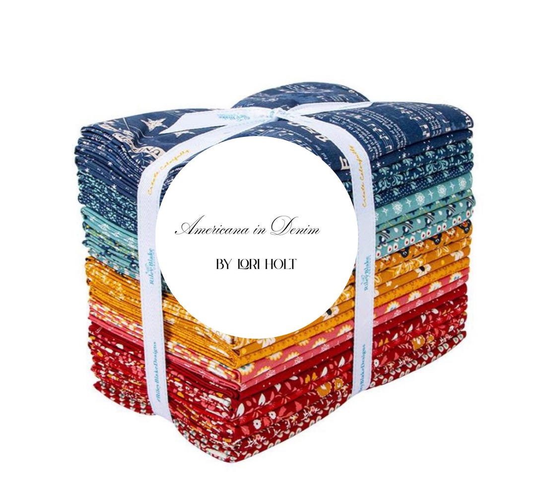 Americana in Denim 1 Yard Bundle Backgrounds, 21 Pcs, by Lori Holt ...