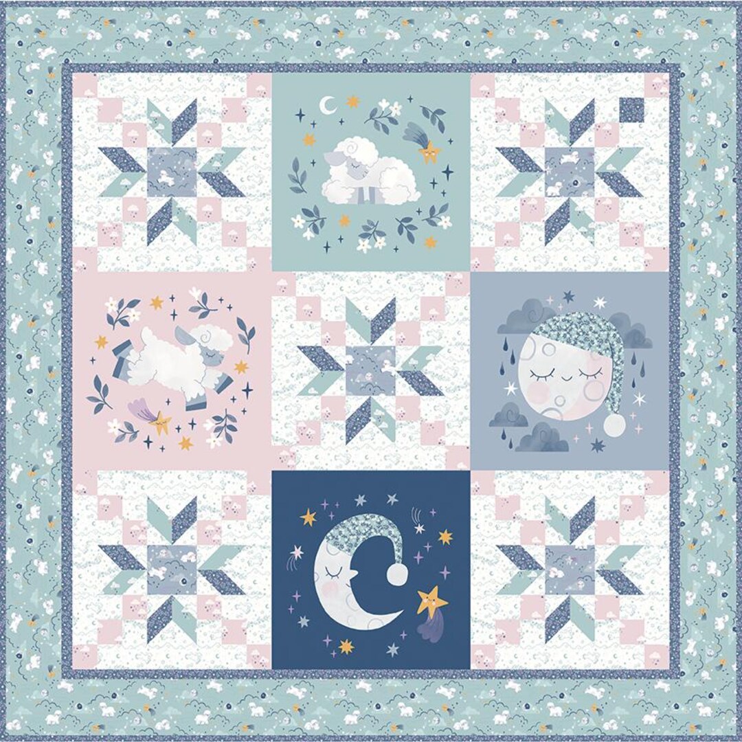 Twinkle Little Star Quilt Panel Kit | Riley Blake | Nursery Baby Gift ...