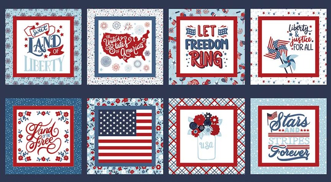 Patriotic Quilt Panel Liberty & Justice Riley Blake P15717 - Etsy
