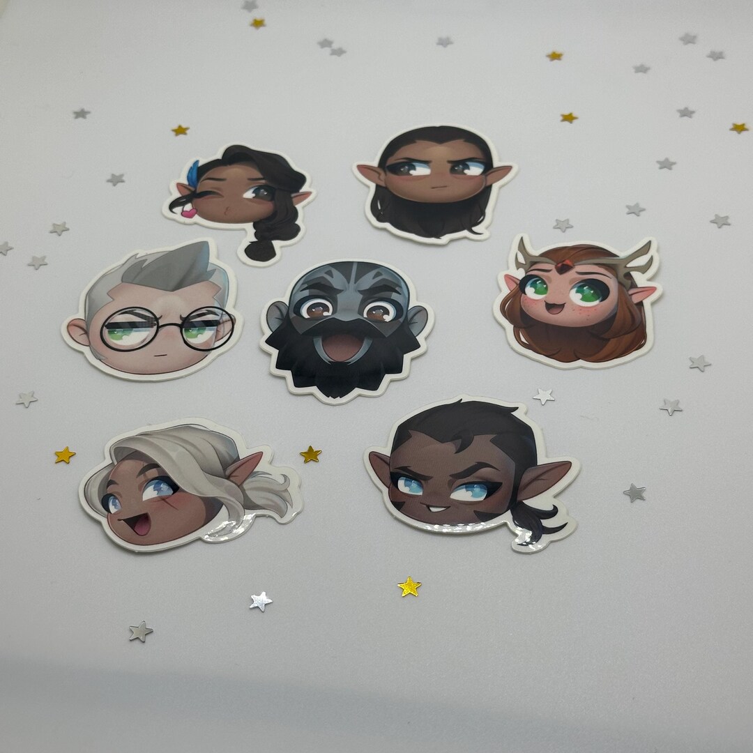 Vox Machina Chibi Stickers, Grog, Keyleth, Percy, Pike, Scanlan, Vax ...