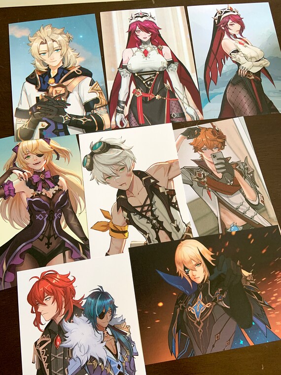 Digital Prints Prints Genshin Impact Diluc A5 Character Portrait Print ...