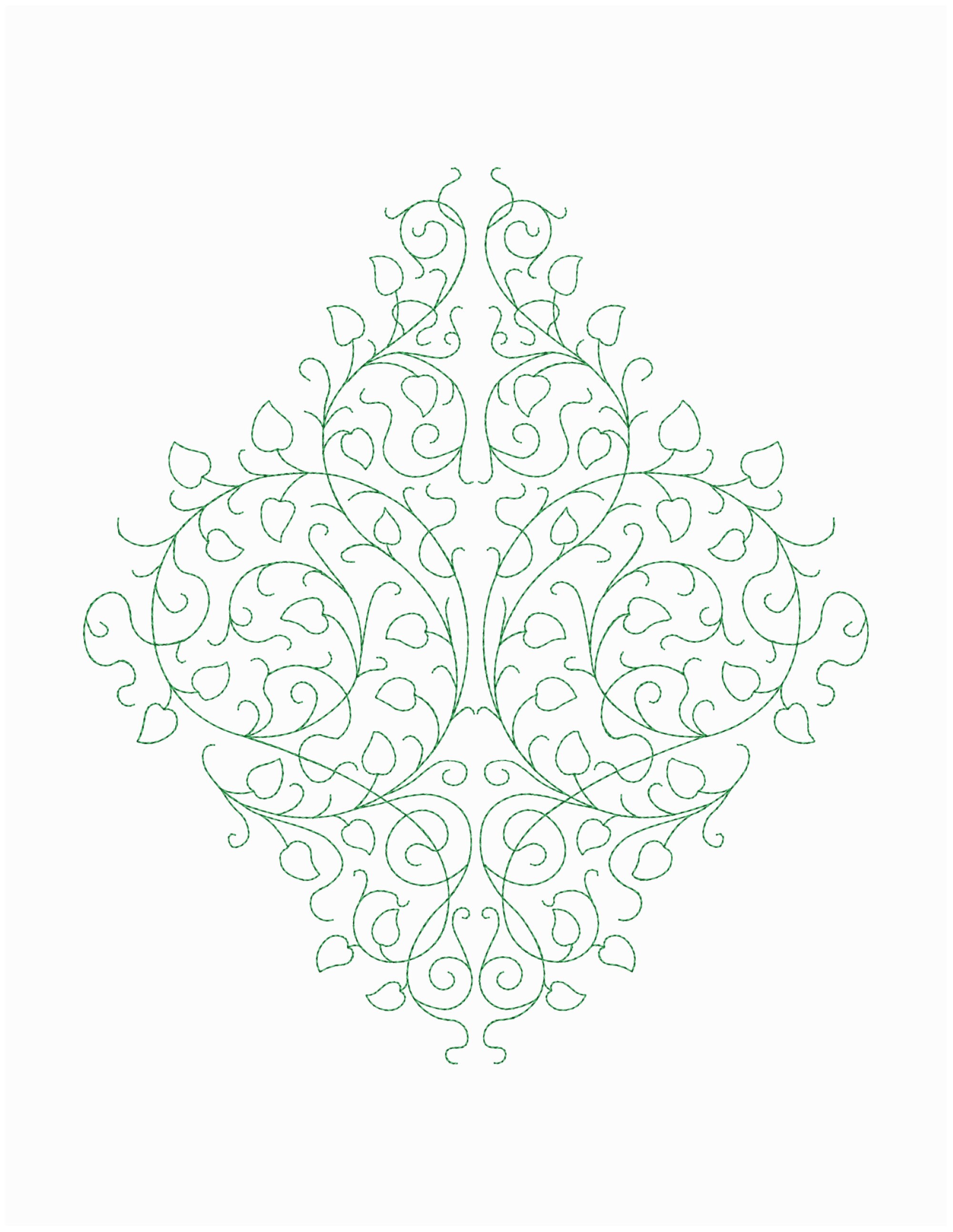 Beautiful Vine Embroidery Design 7.10" X 8.0" (180mm X 203mm) - Etsy