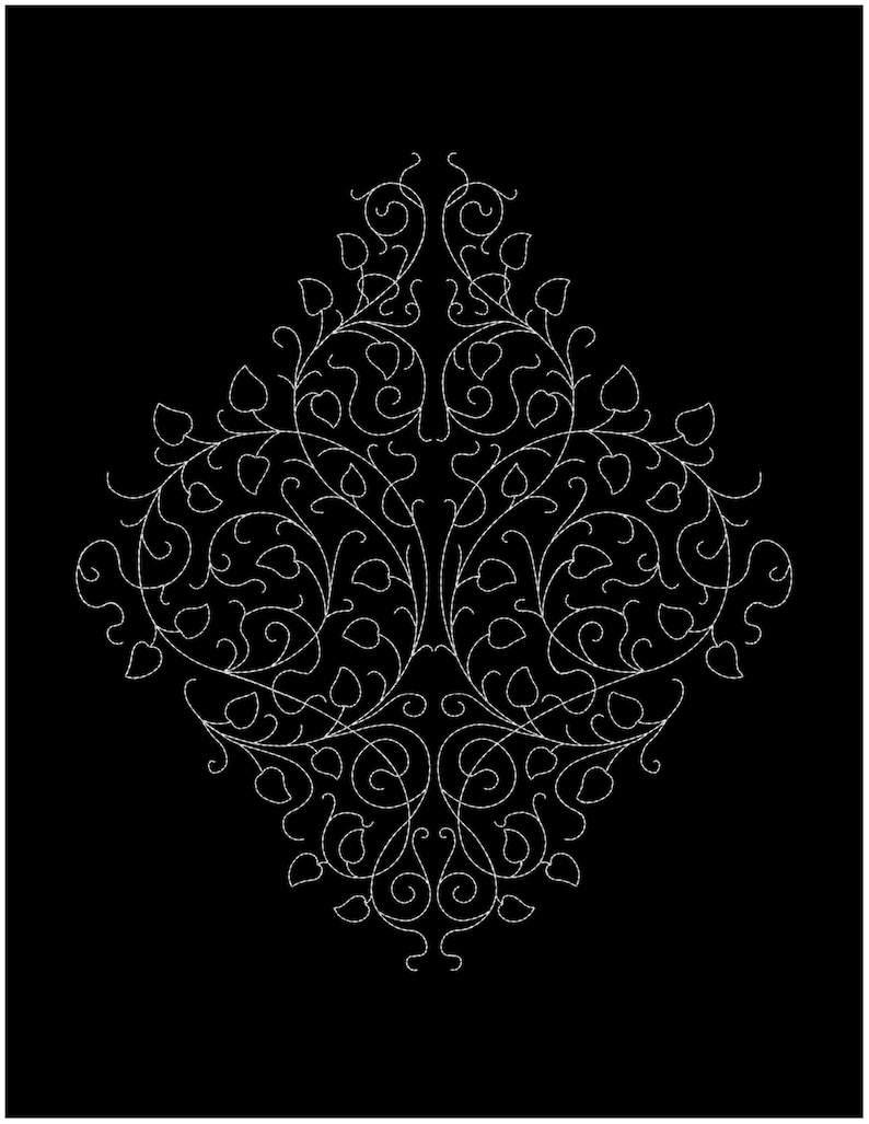 Beautiful Vine Embroidery Design 7.10" X 8.0" (180mm X 203mm) - Etsy