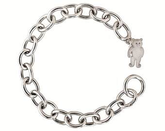 Sterling Silver Swinging Teddy Bear Charm David Jonns | Etsy