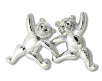 Sterling Silver Swinging Teddy Bear Charm David Jonns | Etsy