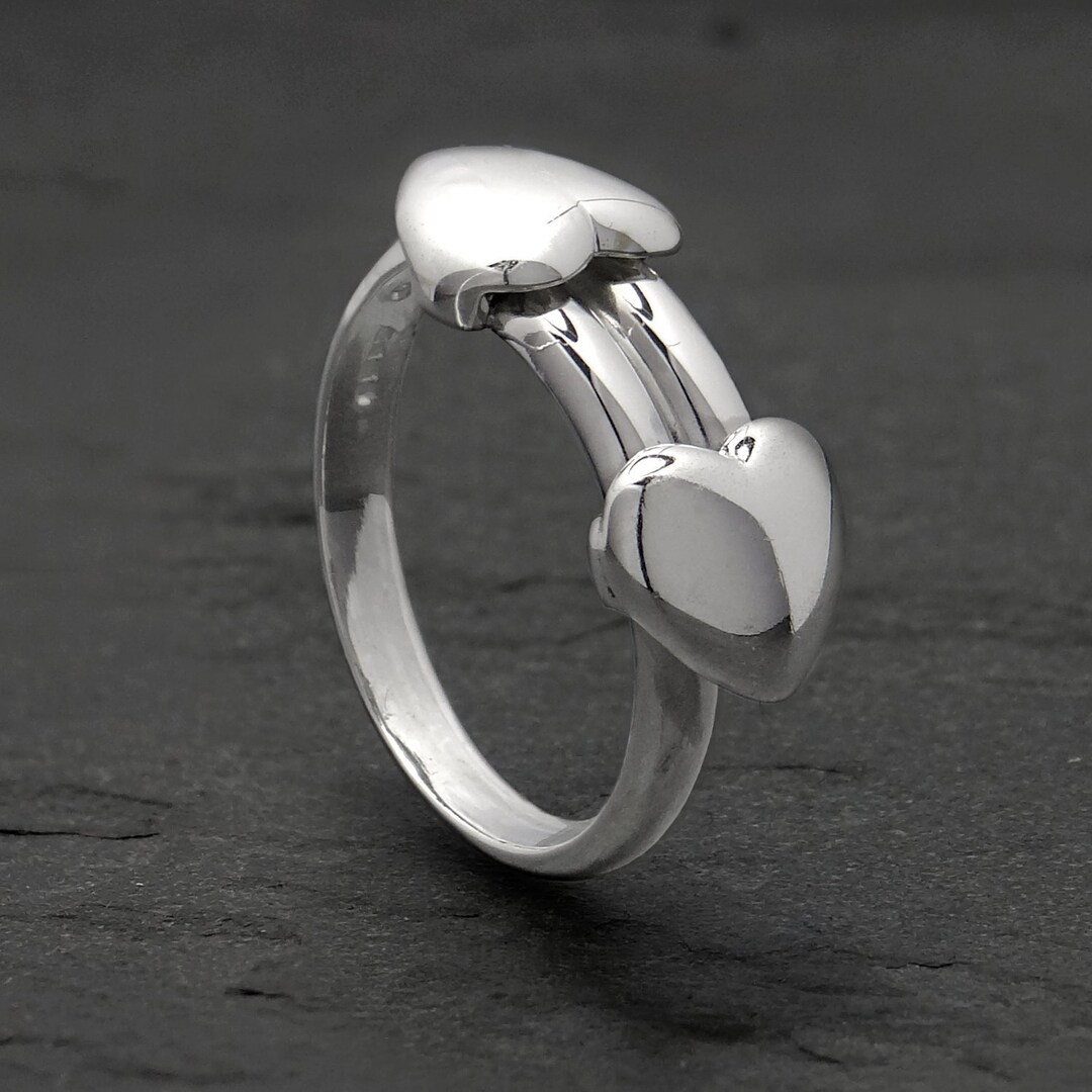 Sterling Silver Love Heart Ring Heart Ring Silver Heart Ring Love Heart ...