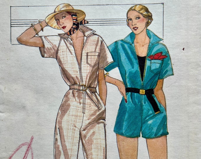 Butterick 4769, Uncut, Zip Front Jumpsuit, Zip Front Romper, 1970s ...