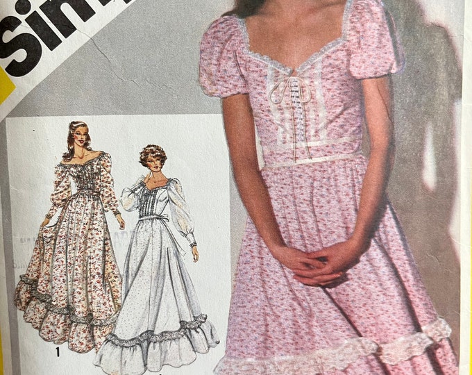 Simplicity 5093, Gunne Sax, Princess Seam, Ribbon Trimmed Dress, Fitted ...
