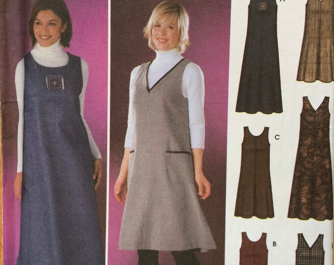 Simplicity 5917, Uncut, Simple to Sew Jumper, Pullover Pinafore Dress ...