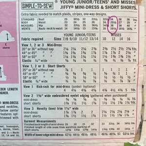 Simplicity 9544 Jiffy Mini Dress and Hot Pants Shorty - Etsy