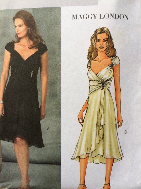 Butterick 4657 Uncut Maggy London Cocktail Dress Draped | Etsy