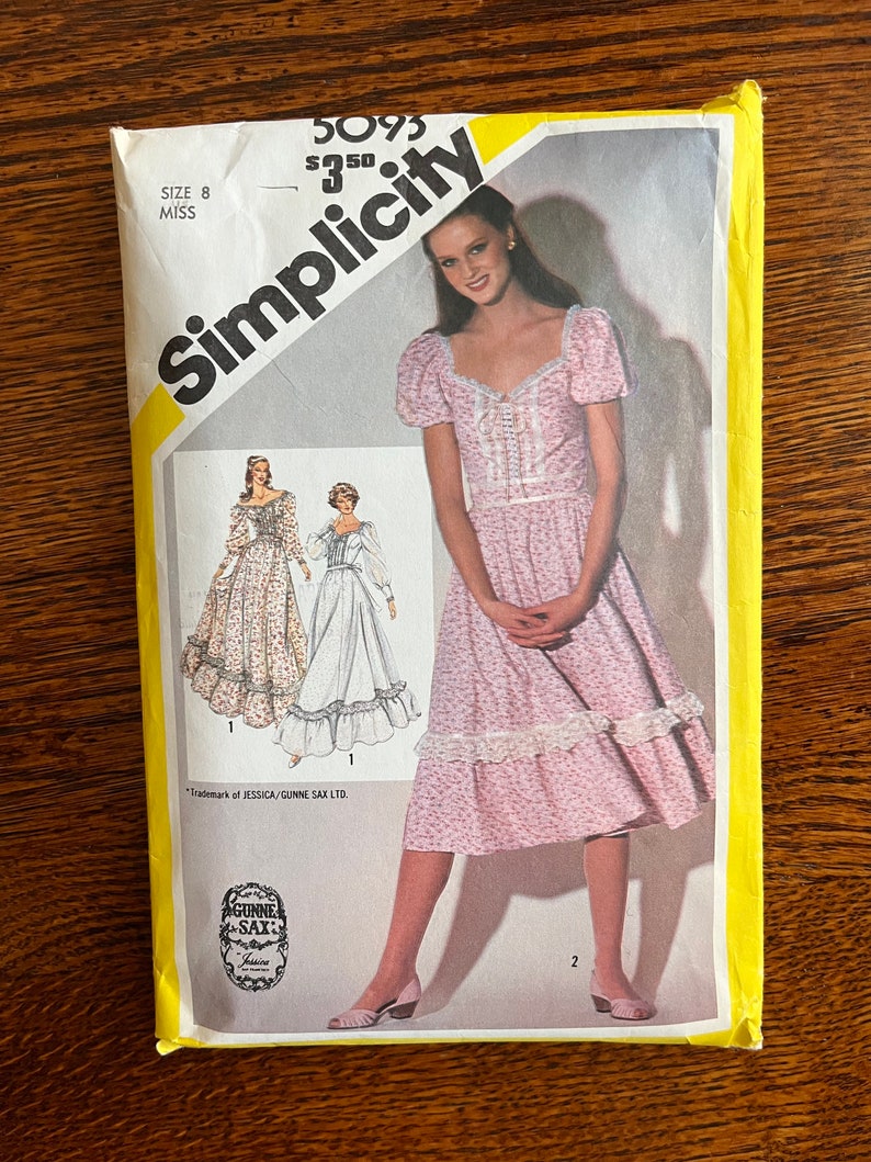 Simplicity 5093 Gunne Sax Princess Seam Ribbon Trimmed - Etsy