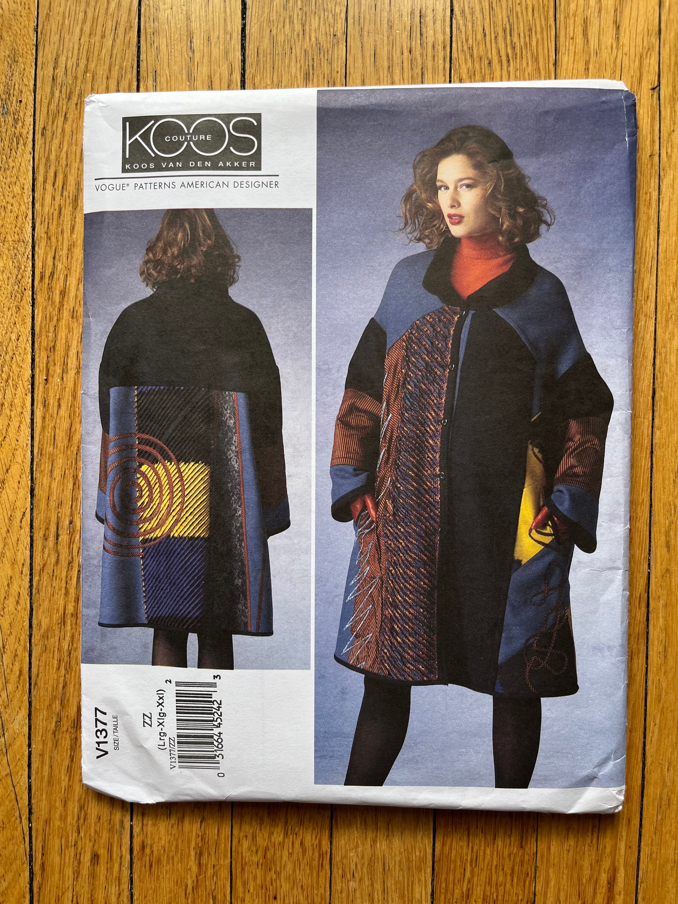 Vogue 1377, Uncut, Koos Couture, Art Coat, Yoked A-line Coat, Size Lg ...