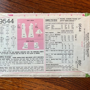 Simplicity 9544 Jiffy Mini Dress and Hot Pants Shorty - Etsy