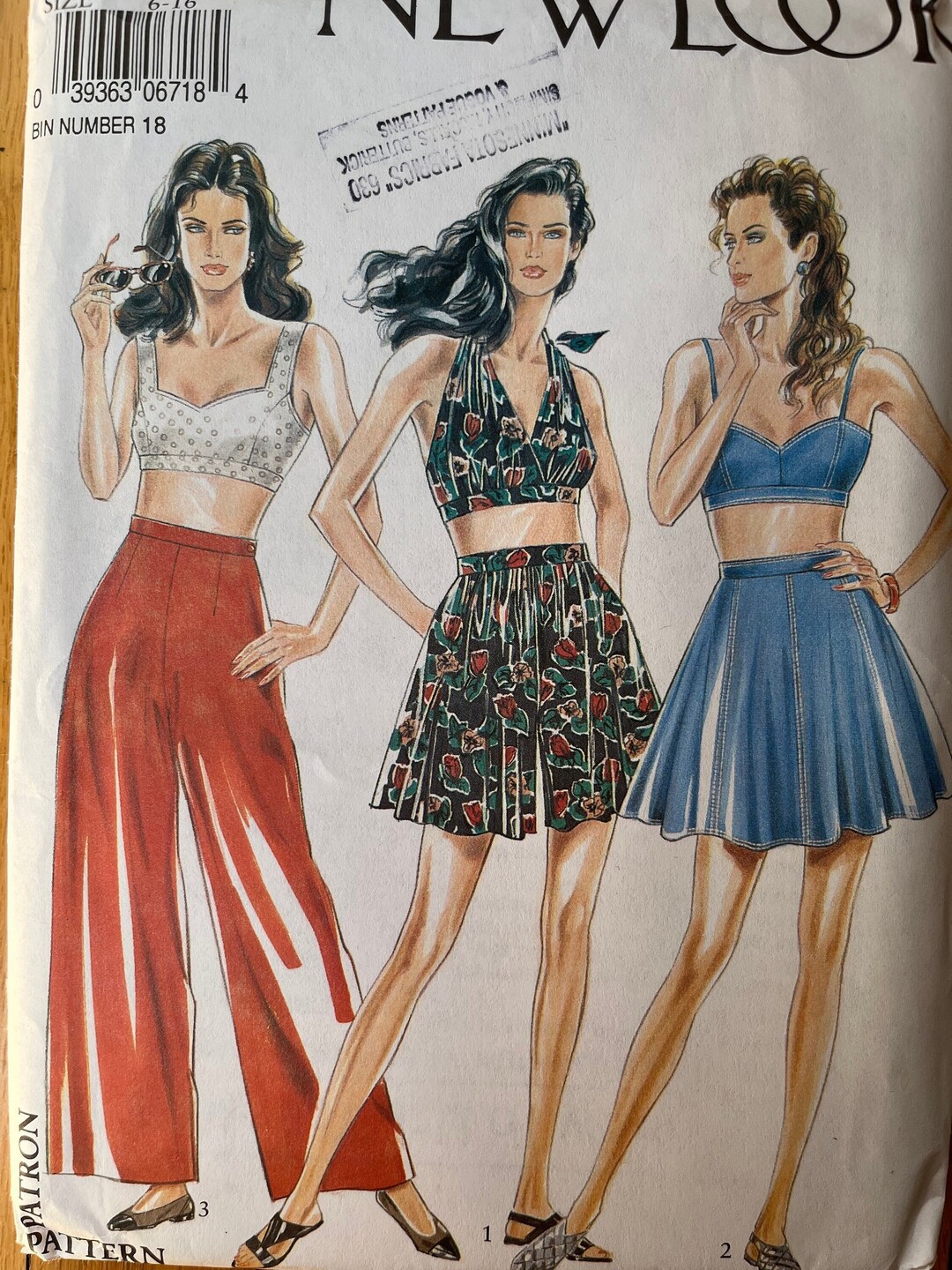 New Look 6718, Uncut, Palazzo Pants, Flared Paneled Skirt, Bra Top ...