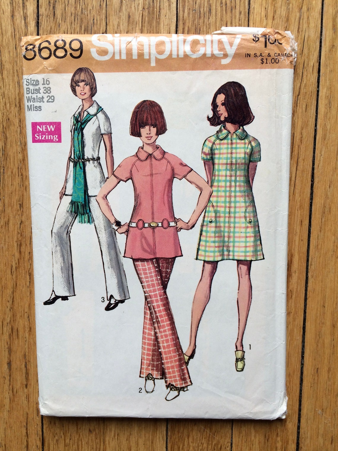 Simplicity 8689 Zipper Front A-line Dress Raglan Sleeve - Etsy