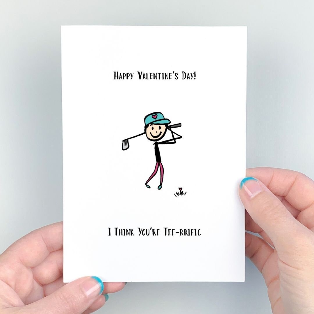 Golfer Valentine Card Happy Valentines Day Card for Husband - Etsy UK