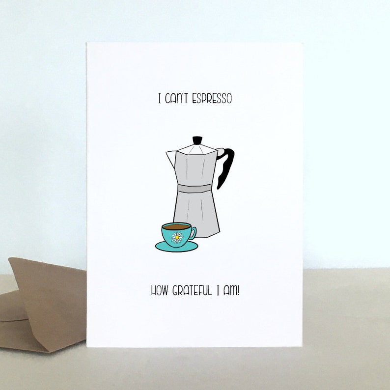 Espresso Thank You Card Coffee Pun Card | Etsy