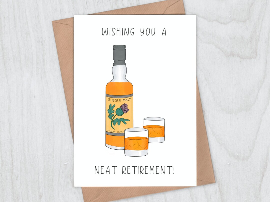 Whisky Retirement Card for Whisky Lovers - Whiskey Pun - Etsy