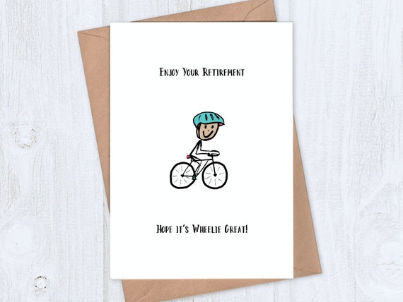 Cycling Retirement Card for Cyclist Hope It's Wheelie | Etsy