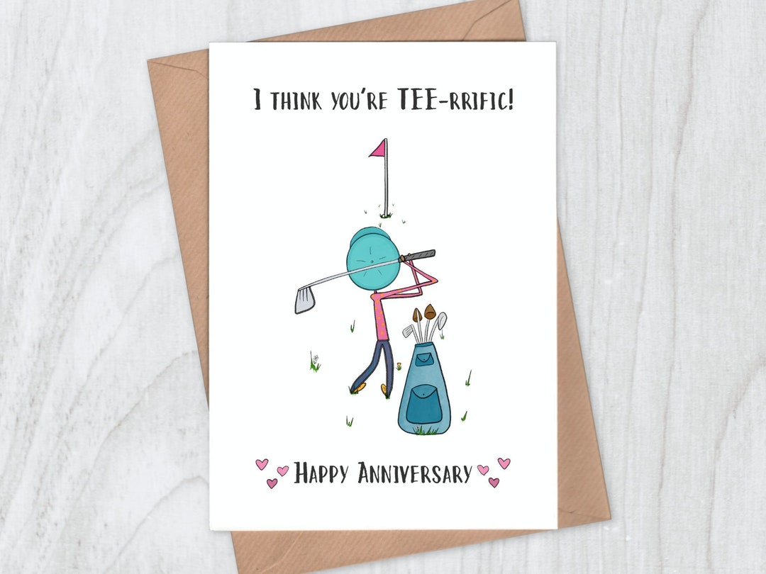 Golfer Anniversary Card - Golf Happy Anniversary Card for Husband or ...