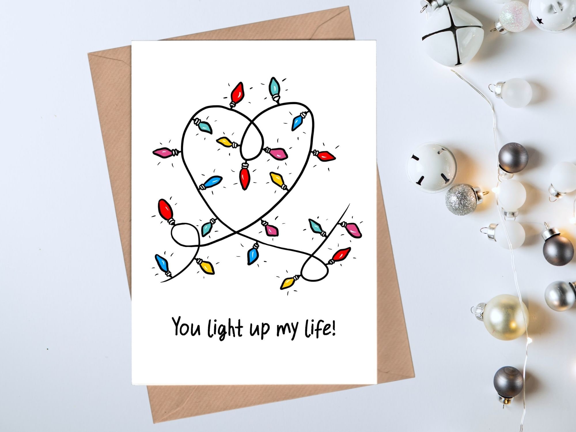 Romantic Holiday Card You Light up My Life - Etsy UK