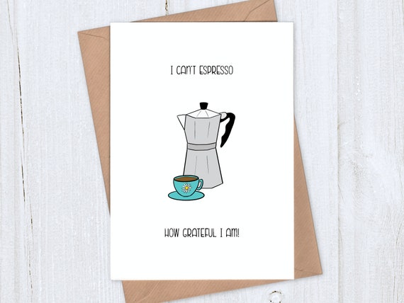Espresso Thank You Card Coffee Pun Card | Etsy