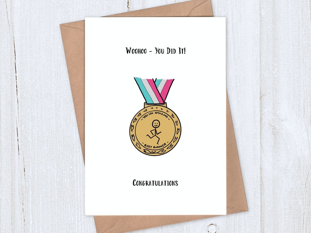 Congratulations Card for Runner - Well Done Race or Marathon Card - Etsy UK