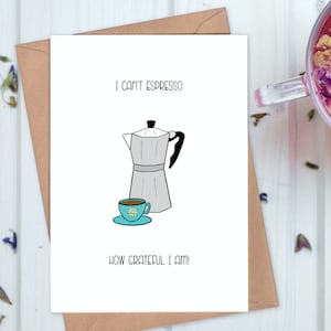 Espresso Thank You Card Coffee Pun Card | Etsy