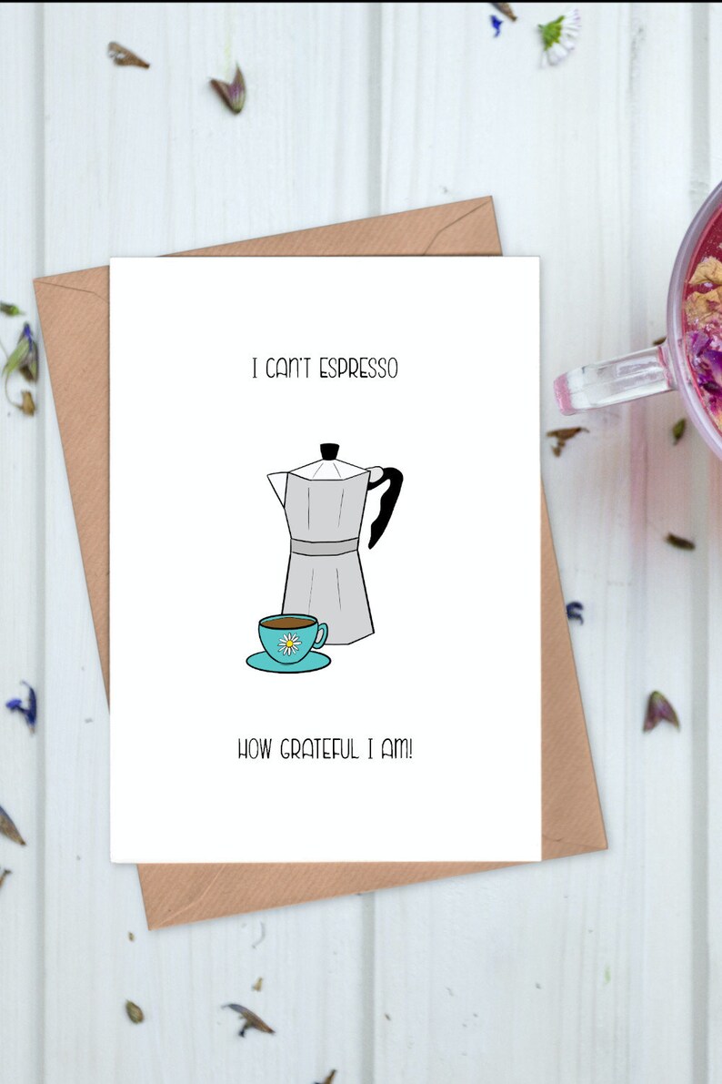 Espresso Thank You Card Coffee Pun Card | Etsy