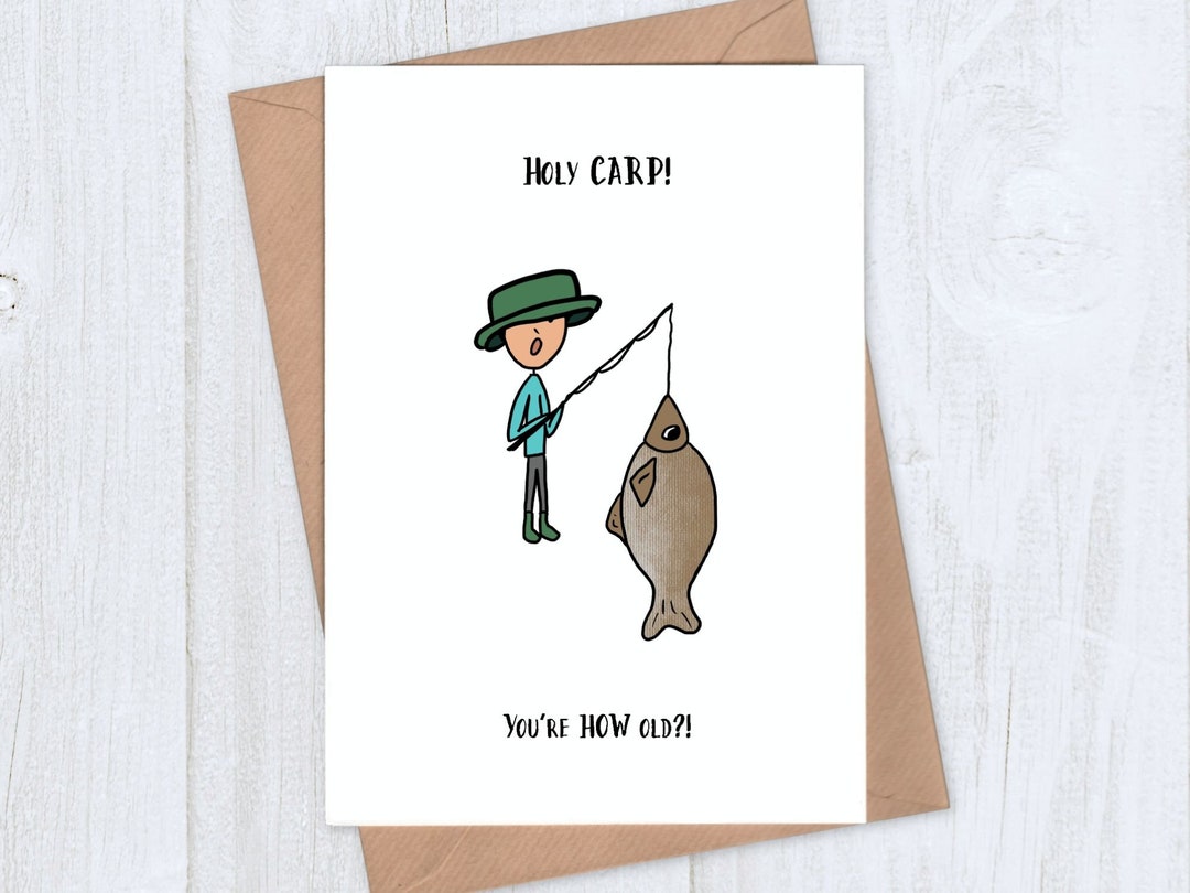 Fishing Pun Birthday Card - Holy CARP - Etsy