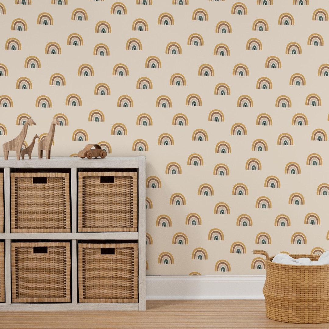 Boho Rainbows Wallpaper LARGE Removable Wallpaper Rainbow - Etsy