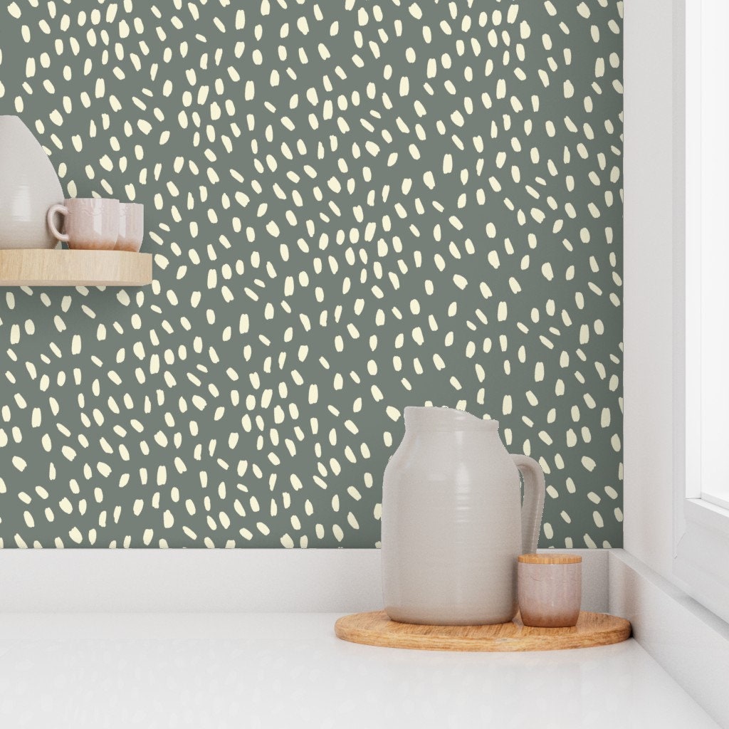 Pastel Green Polka Dot Wallpaper