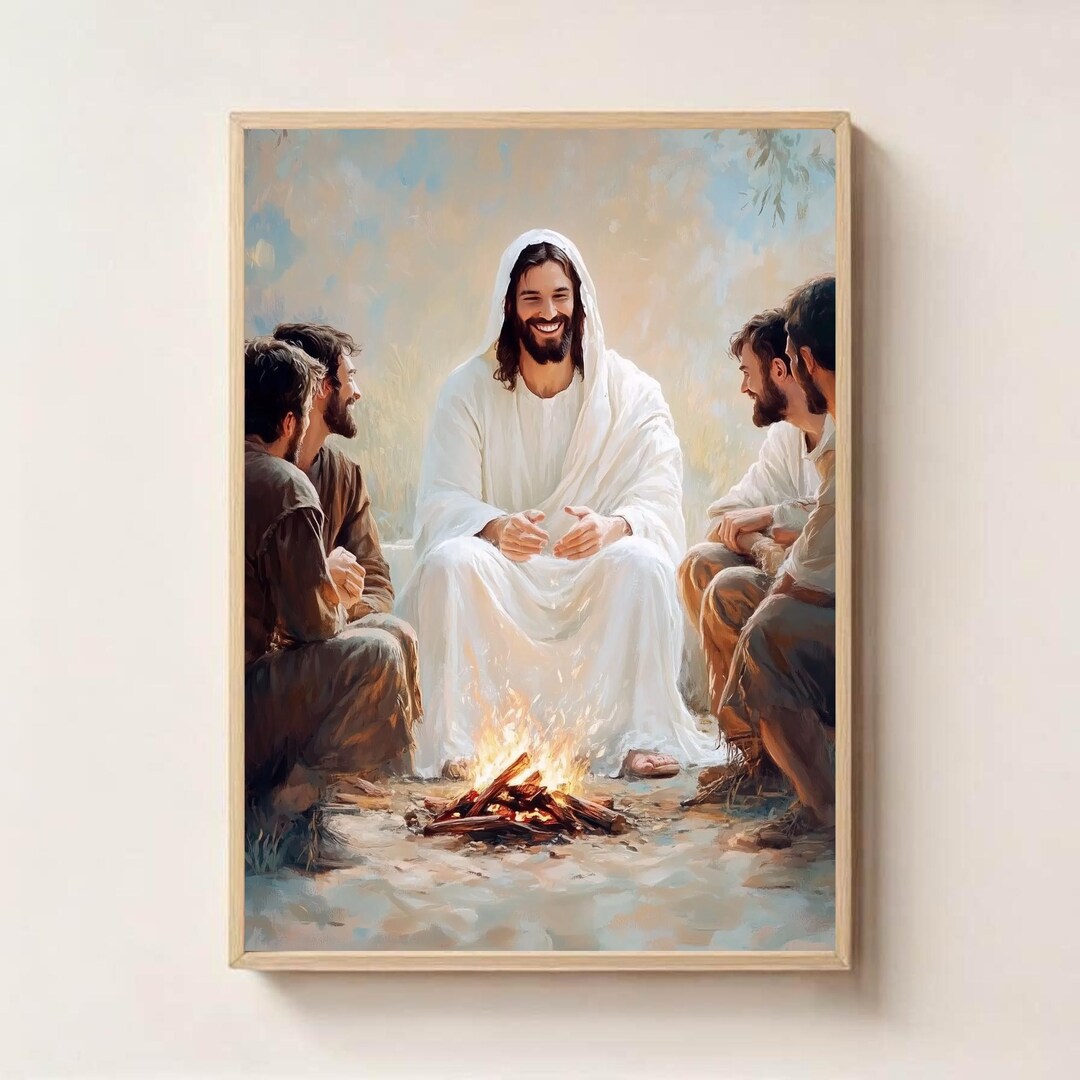 Jesus With Disciples Modern Digital Wall Art - Christian Printable ...