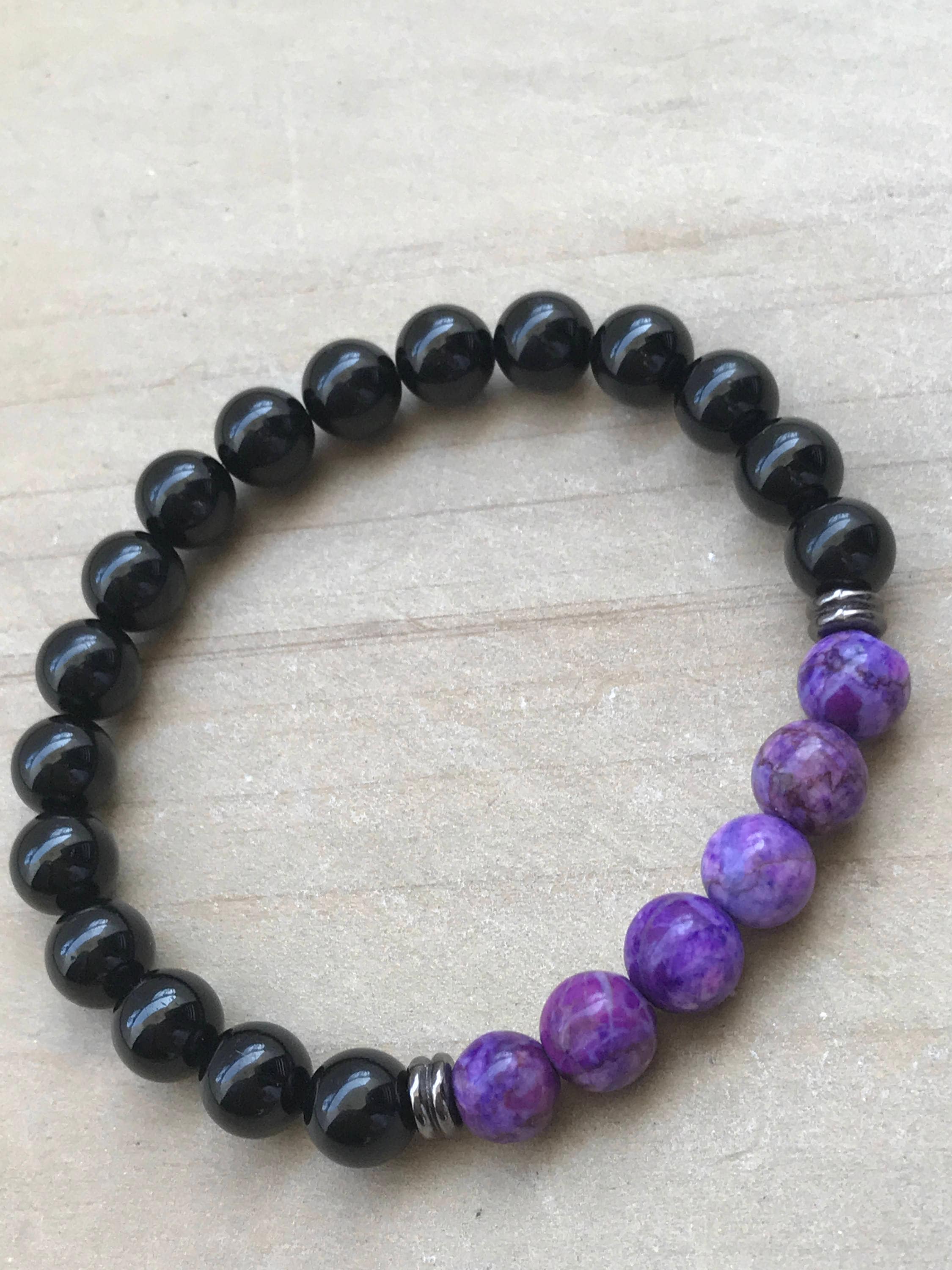 Sugilite Bracelet Black Tourmaline Bracelet Healing - Etsy