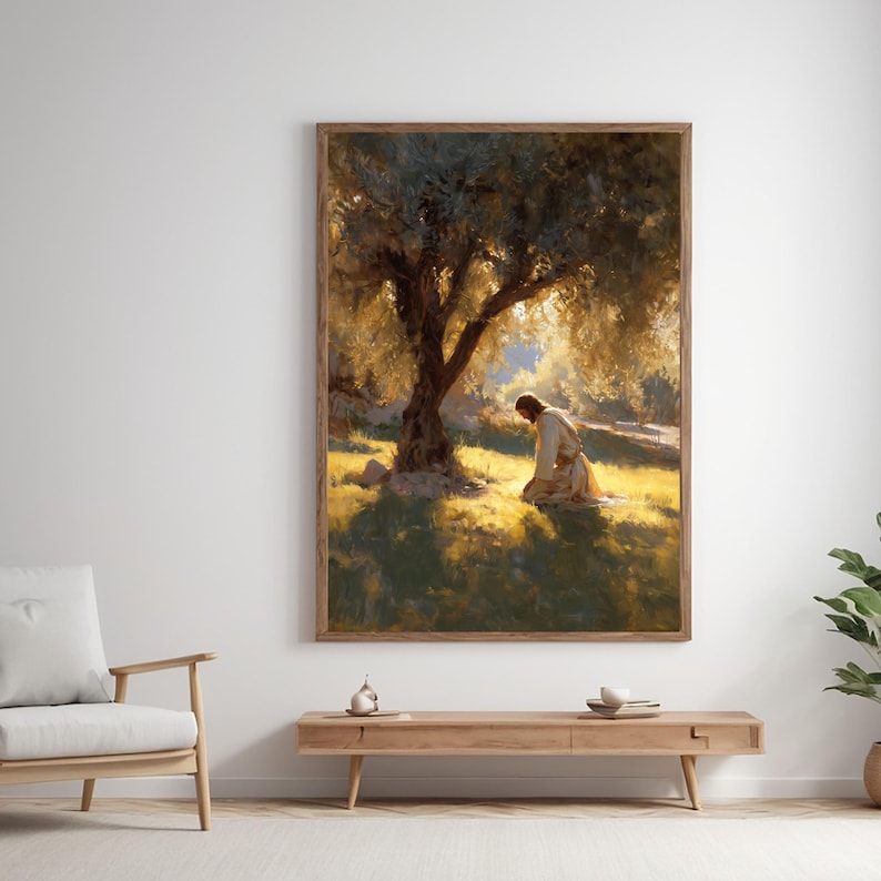 In the Garden of Gethsemane – Jesus Praying Under the Olive Tree ...