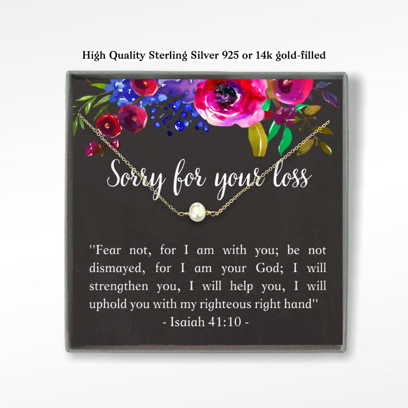 Sorry for Your Loss Gift Necklace Pearl Necklace Silver 925 - Etsy