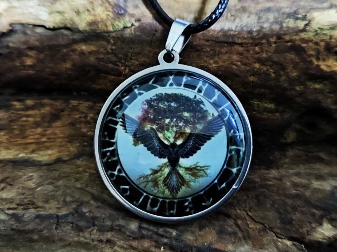 Large World Tree With Raven Amulet - Etsy